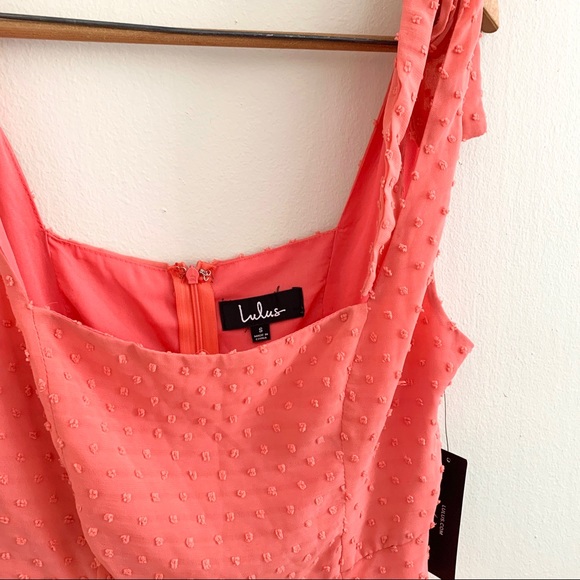 Lulus | Dresses | Nwt Lulus Bimini Coral Pink Tie Strap Midi Dress ...
